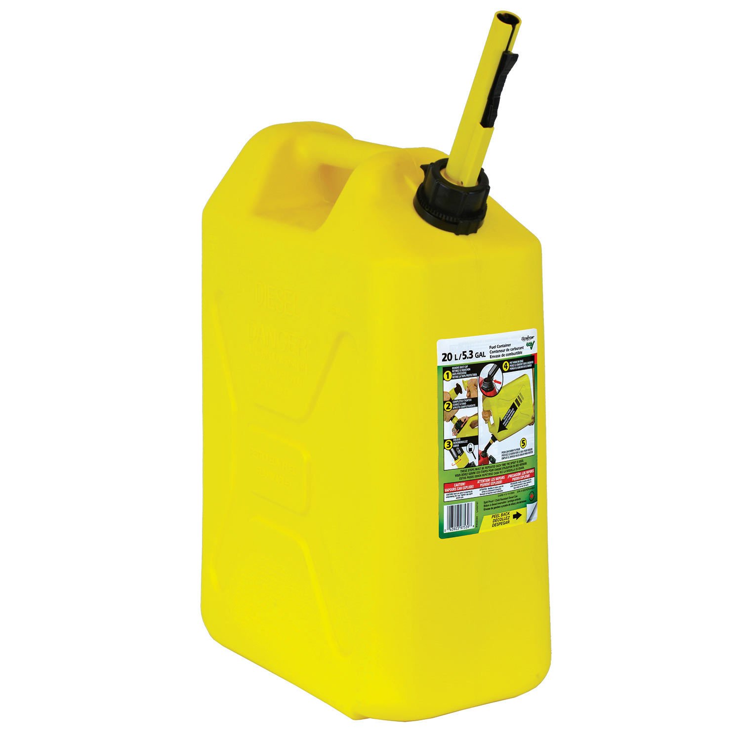 SCEPTER ECO 5 Gallon Military Style Diesel Fuel Can, Yellow