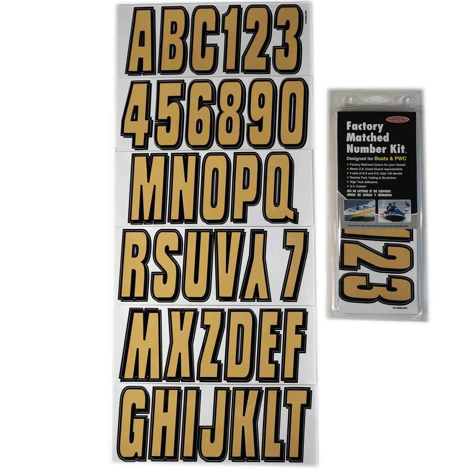 HARDLINE PRODUCTS 3" Block Letter Kit, Brown/Black