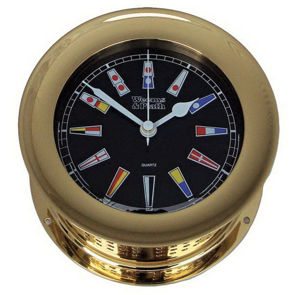 WEEMS & PLATH Brass Atlantis Nautical Flag Clock