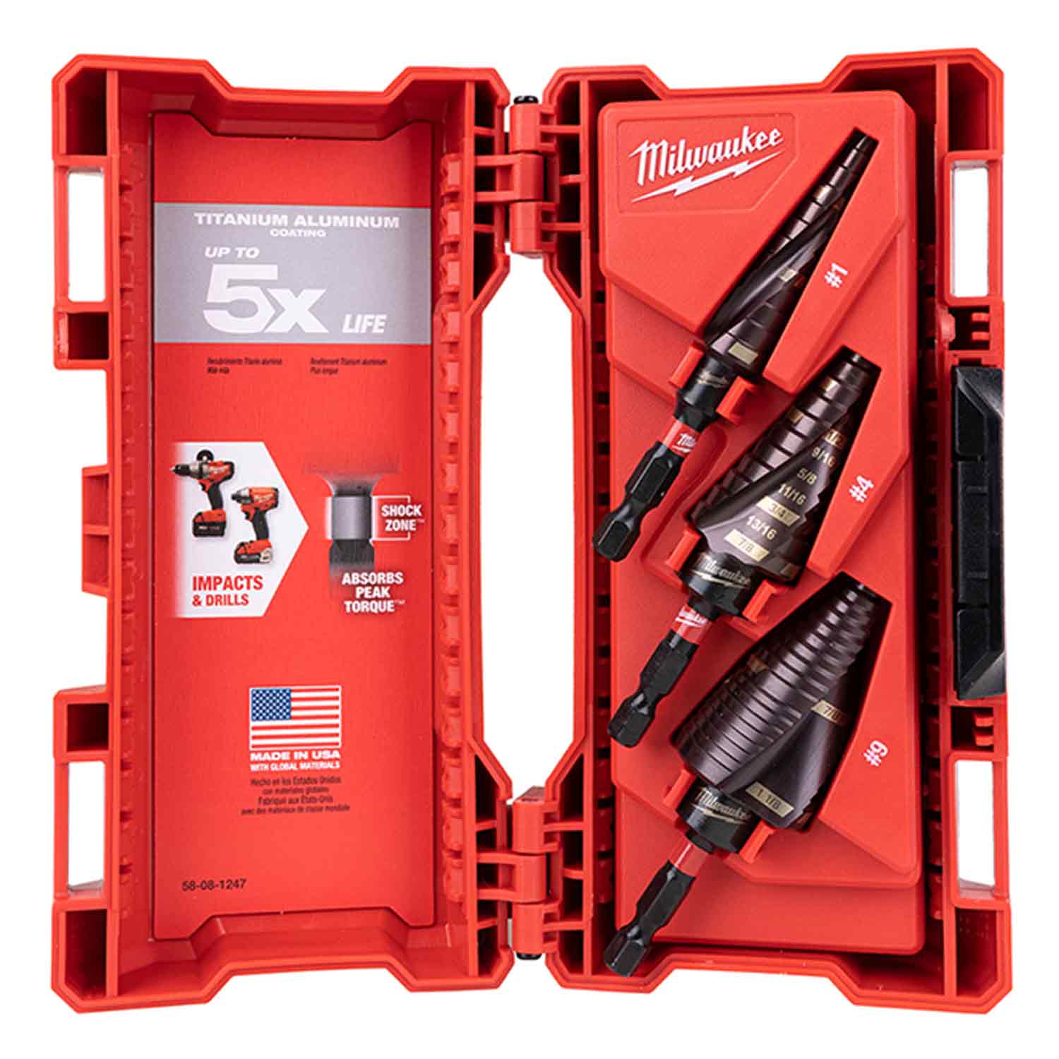 MILWAUKEE SHOCKWAVE™ Impact Duty™ Step Bit 3 Piece Set (#1, #2, #4)