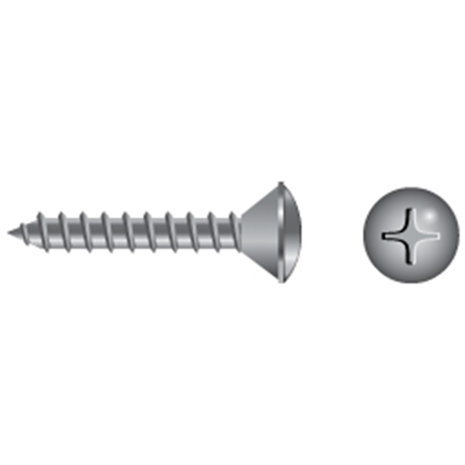 FASCO FASTENER Stainless Steel Phillips Oval-Head Tapping Screws
