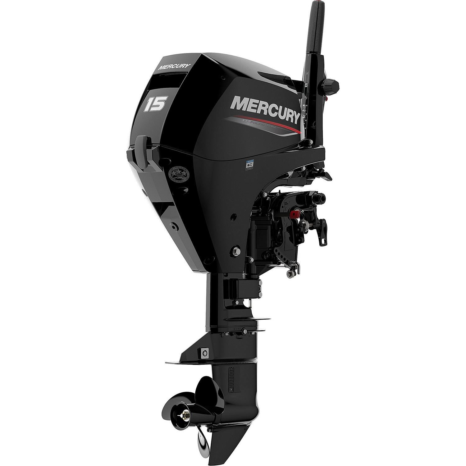 Mercury 15 HP 4‑Stroke Tiller Outboard — 15″ Shaft