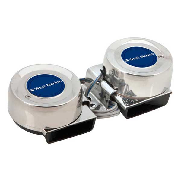 WEST MARINE Mini-Compact Horn, Double, 3"L x 8"W x 1 3/4"H, 112dB