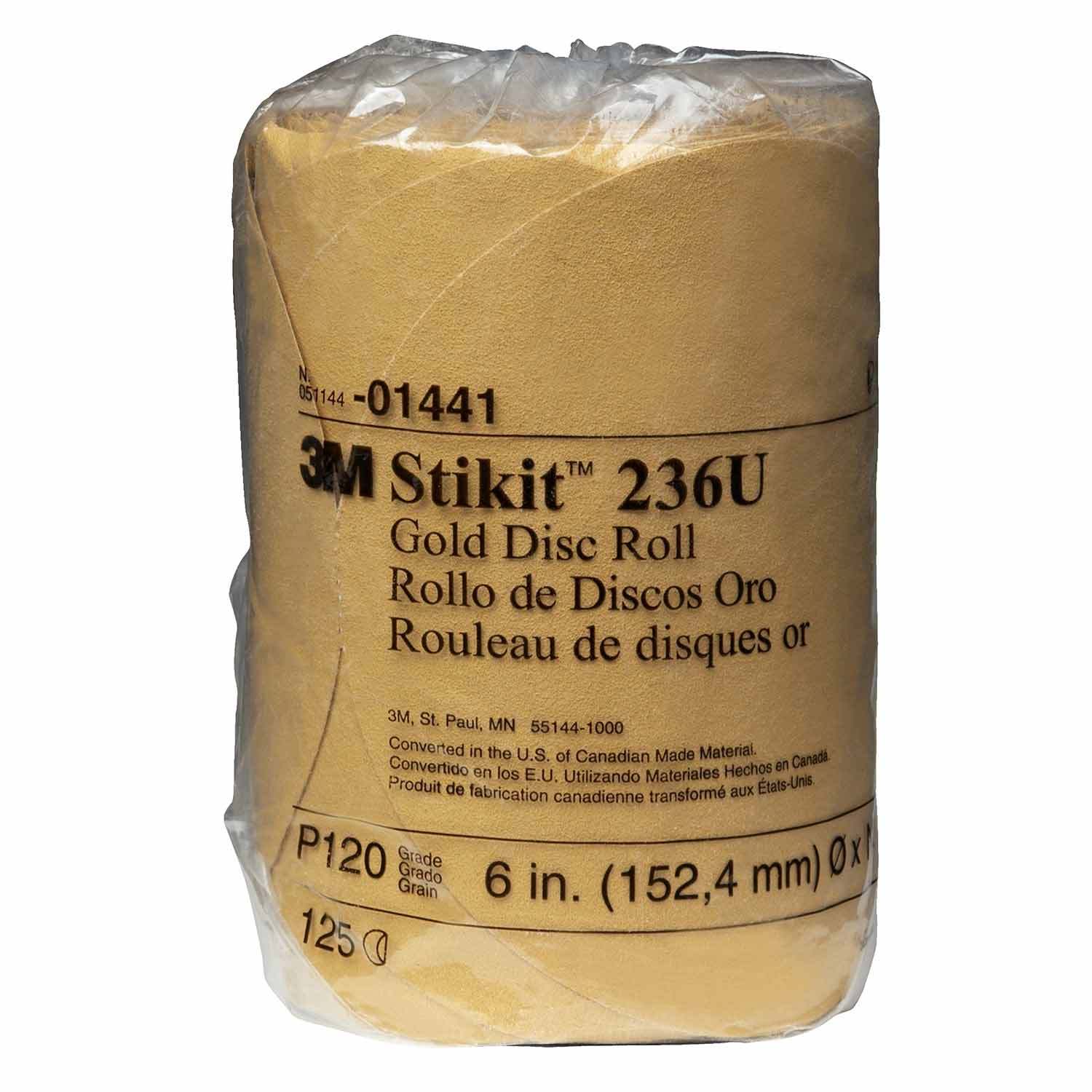 3M Stikit™ Gold Disc Roll, 6", P120A Grit