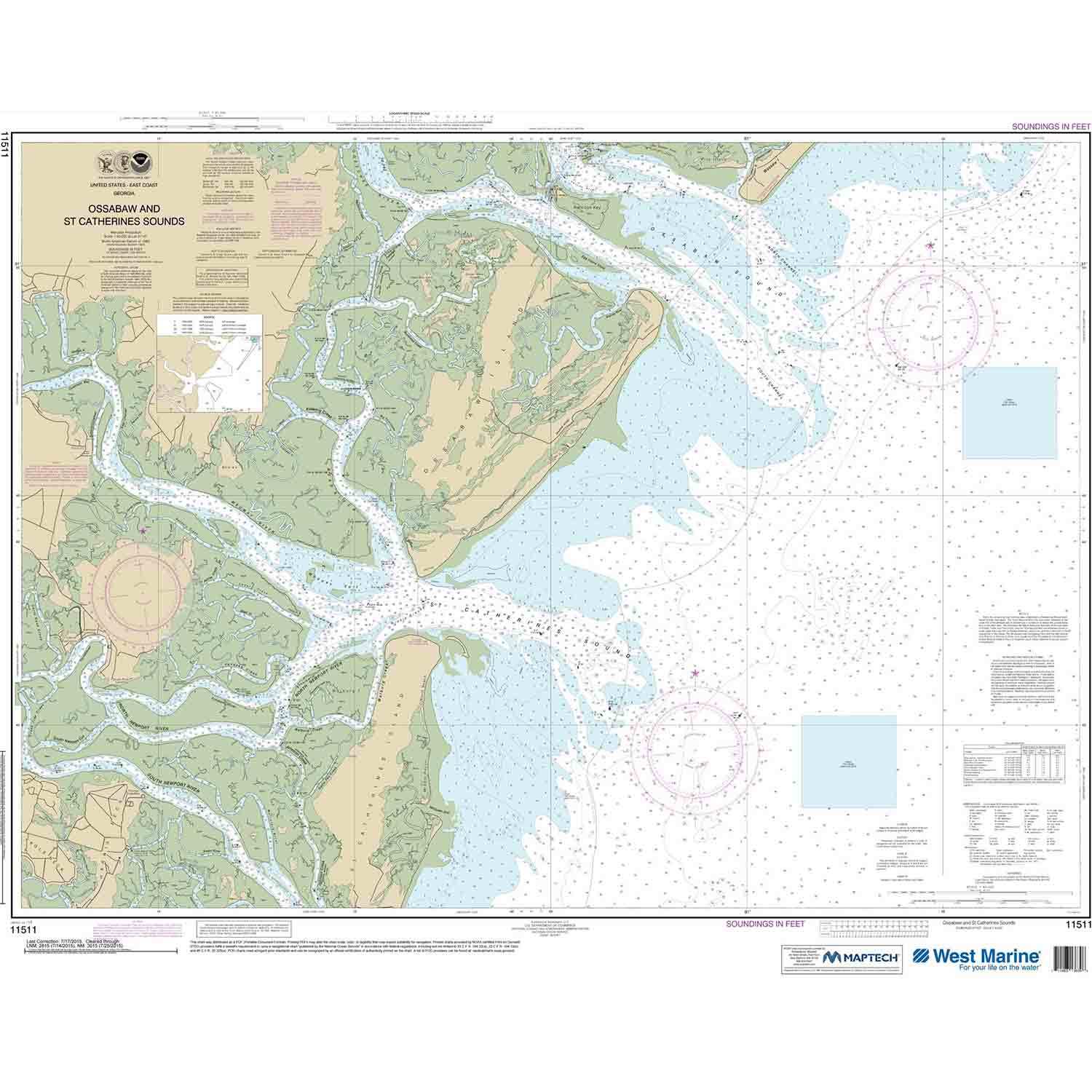 NOAA Maptech® NOAA Recreational Waterproof Chart-Ossabaw and St ...