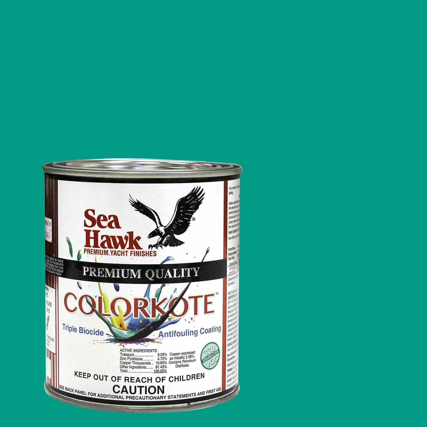 SEA HAWK Colorkote Ablative Antifouling Paint, Green, Quart