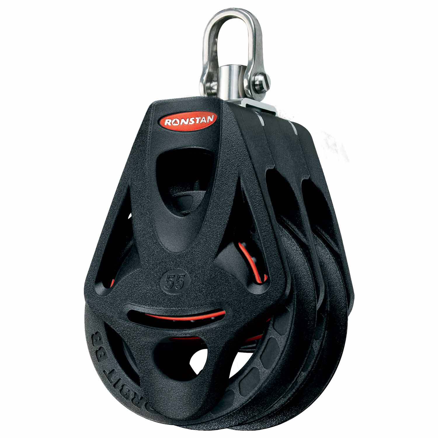 RONSTAN Series 55 Orbit BB Double Block with Becket, Swivel Mount