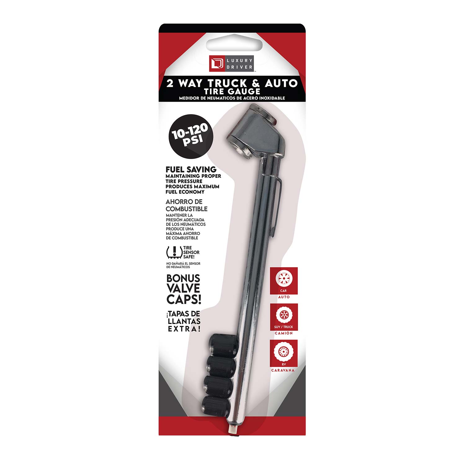 IMPULSE MERCHANDISERS Chrome Dual Pressure Gauge