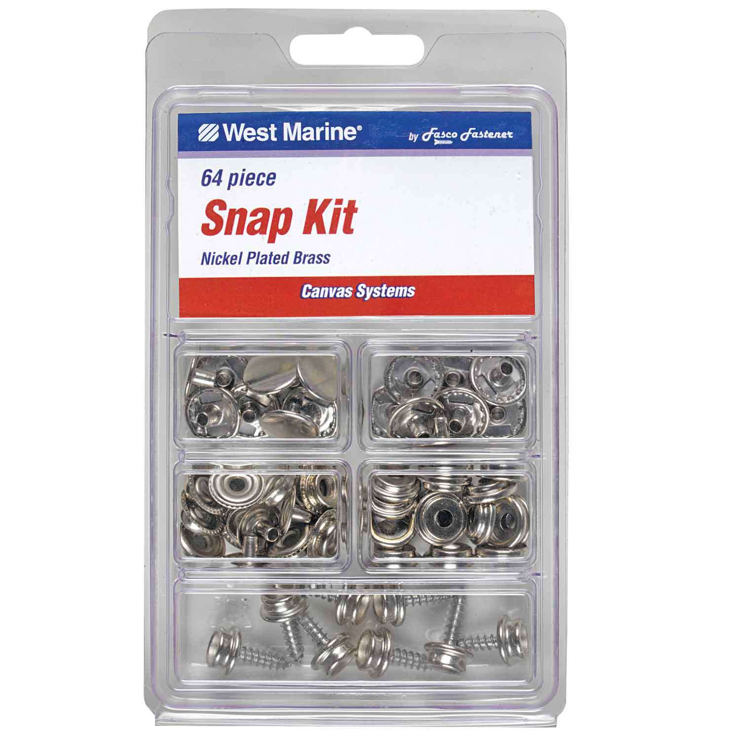 WEST MARINE Canvas Snap Kit, 64-Pack