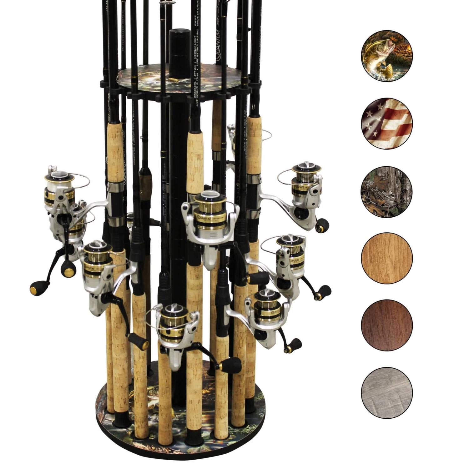 RUSH CREEK CREATIONS Bass 16 Fishing Rod Round Storage Rack