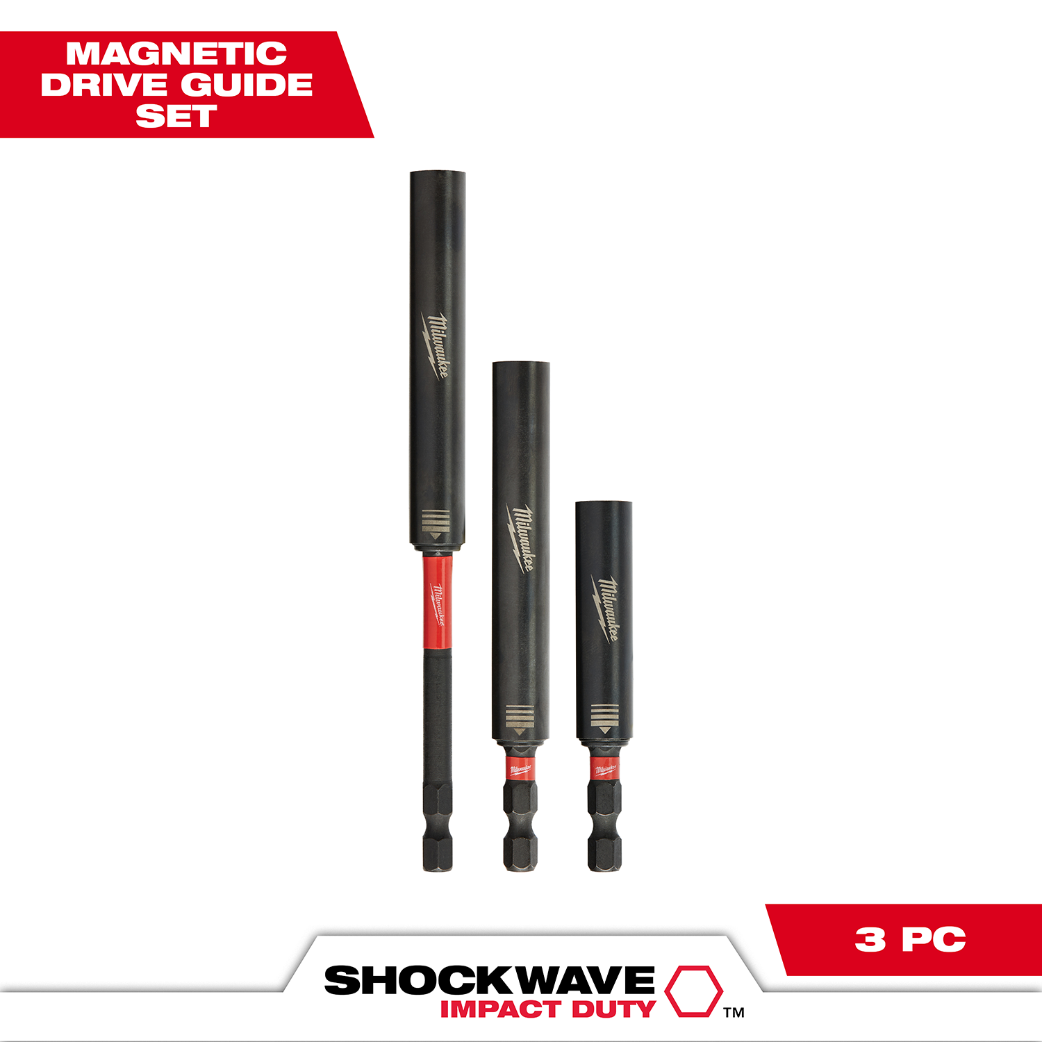 MILWAUKEE SHOCKWAVE™ Impact Magnetic Drive Guide Set, 3 Piece