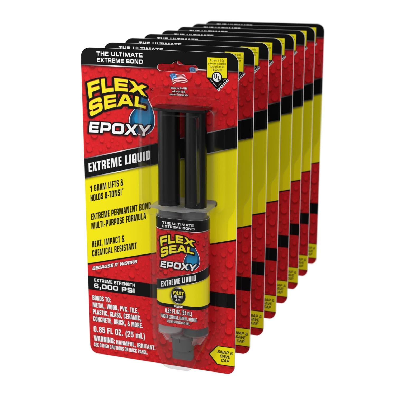 FLEXSEAL Flex Seal® Epoxy Extreme Liquid, Black, 25ml, 8-Pack