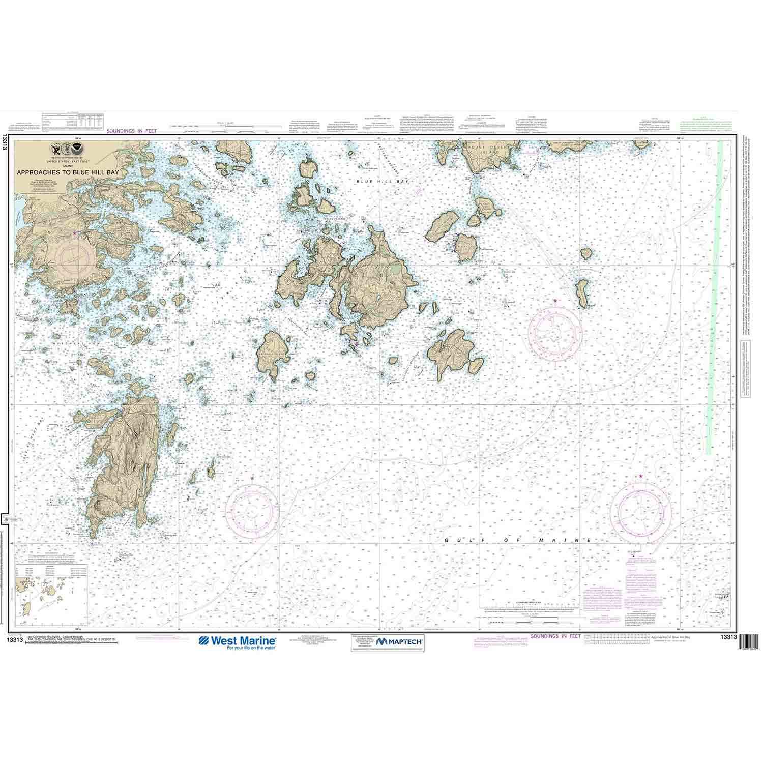 NOAA Maptech® NOAA Recreational Waterproof Chart-Approaches to Blue ...