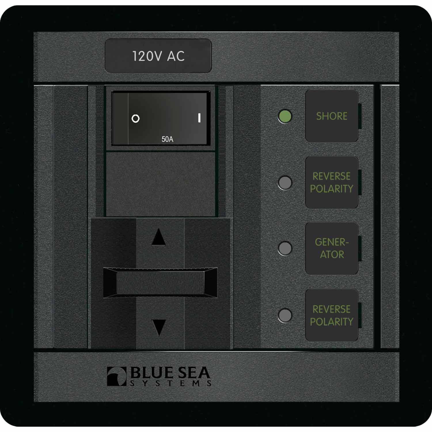 BLUE SEA SYSTEMS 120V AC Panel, 2 Sources