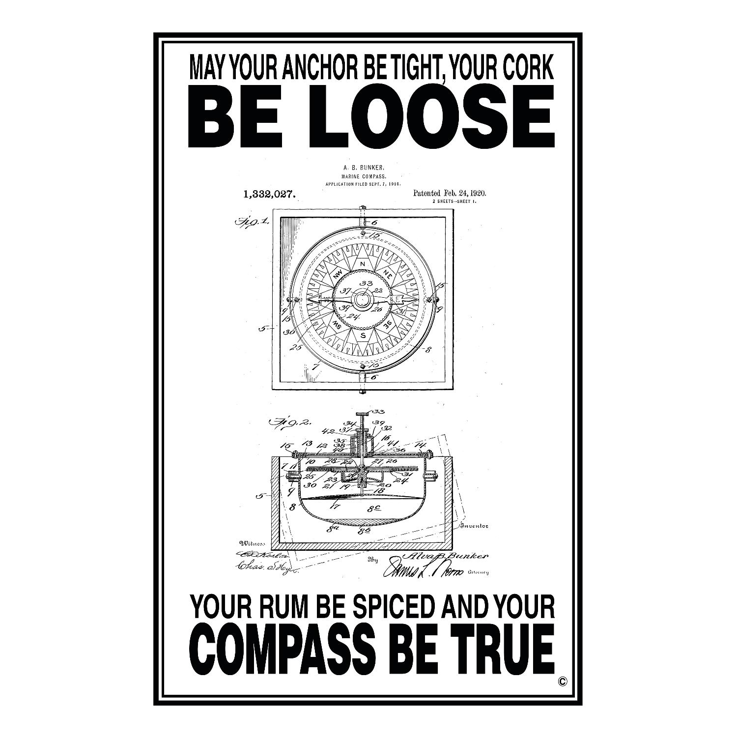 AMERICAN REGISTRY May Your Compass Be True Poster, White