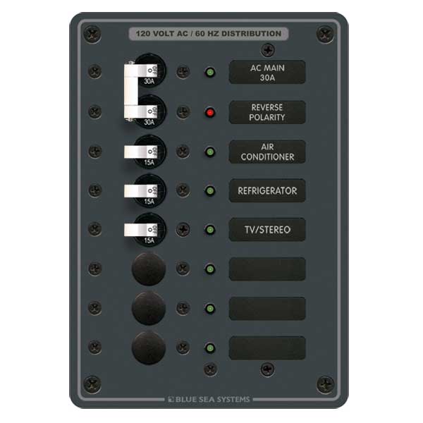 BLUE SEA AC Main Panel w/ 6 Breaker Slots