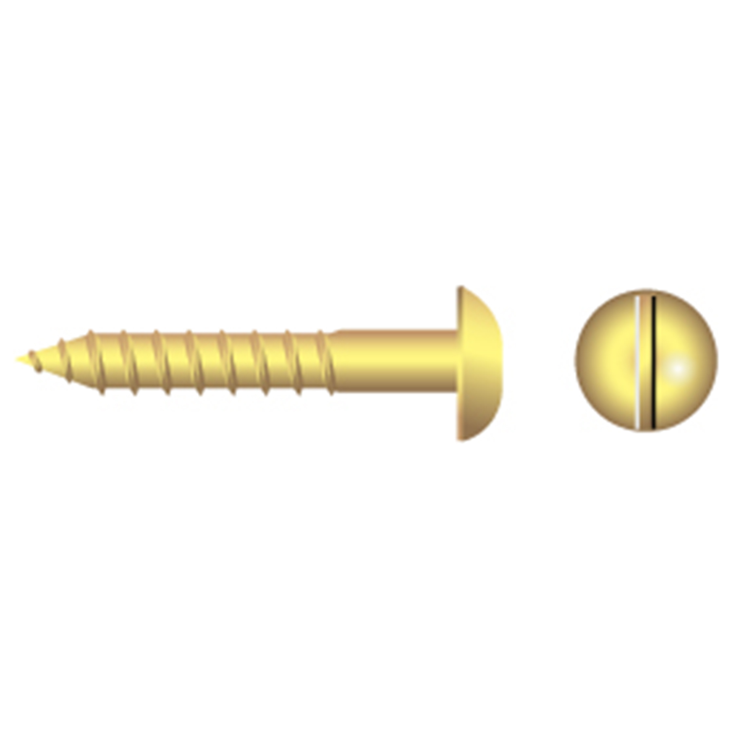 FASCO FASTENER #8 X 1 1/2" Brass Slotted Round-Head Wood Screws, 100-Pack