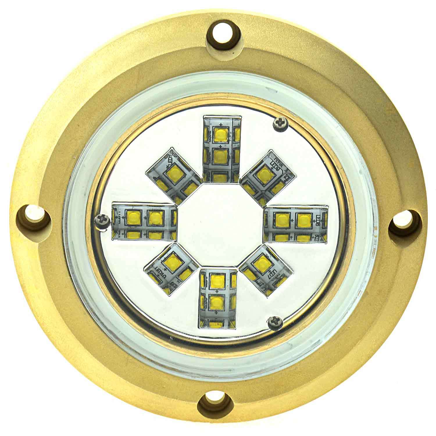 WEST MARINE Round 12 LED Underwater Light with Bronze Housing, Blue/White