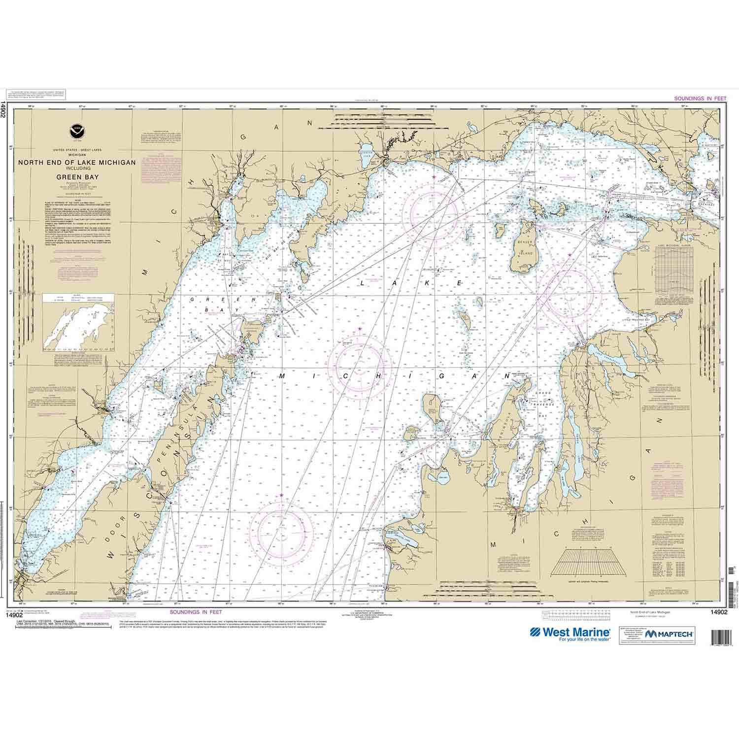 NOAA Maptech® NOAA Recreational Waterproof Chart-North end of Lake ...