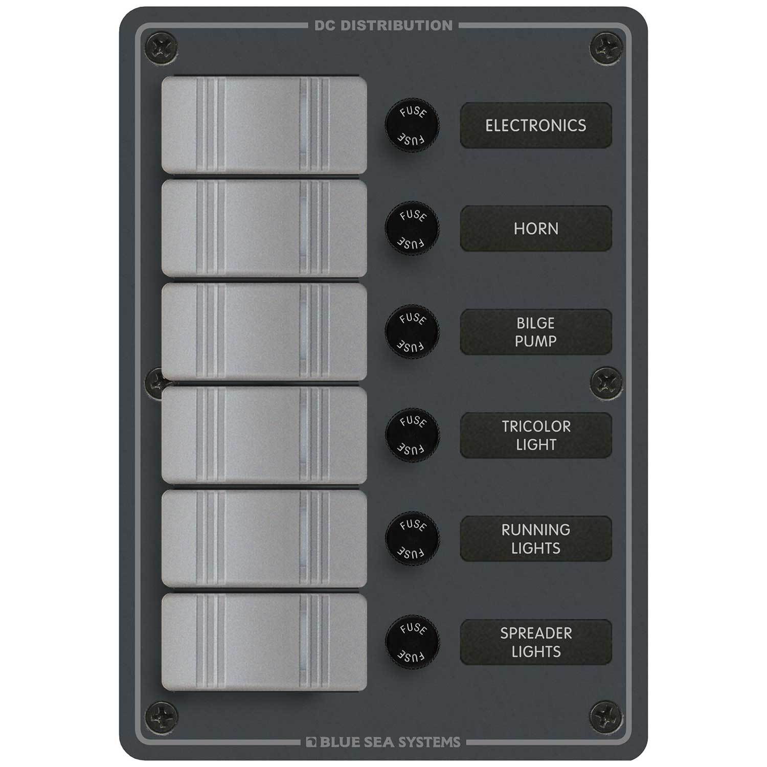 BLUE SEA SYSTEMS 6-Position Vertical Panel