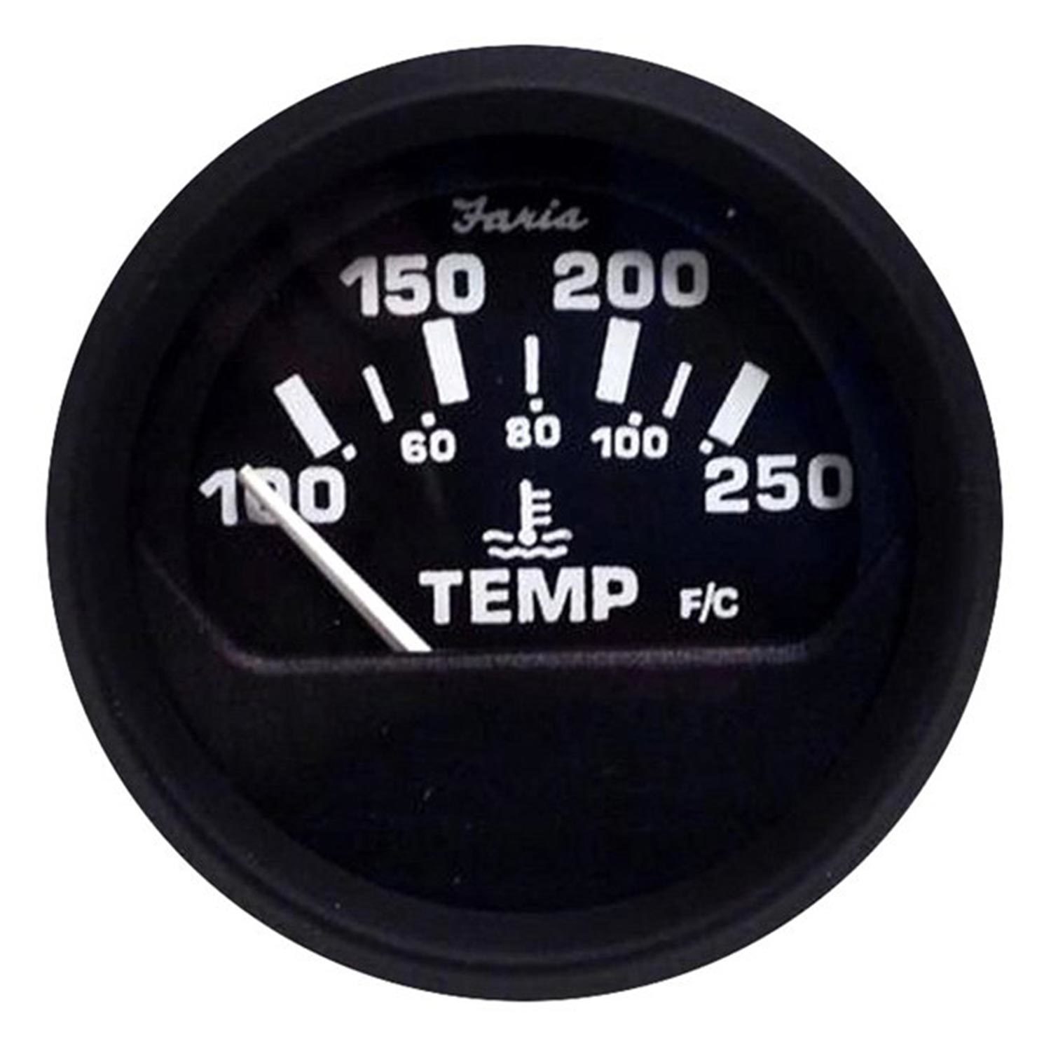 FARIA INSTRUMENTS Euro Series Water Temperature Gauge, 100-250°F