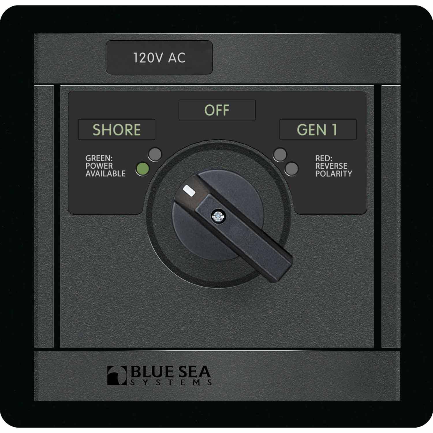 BLUE SEA SYSTEMS 120V AC Rotary 30A Selector Switch, OFF + 2 Sources