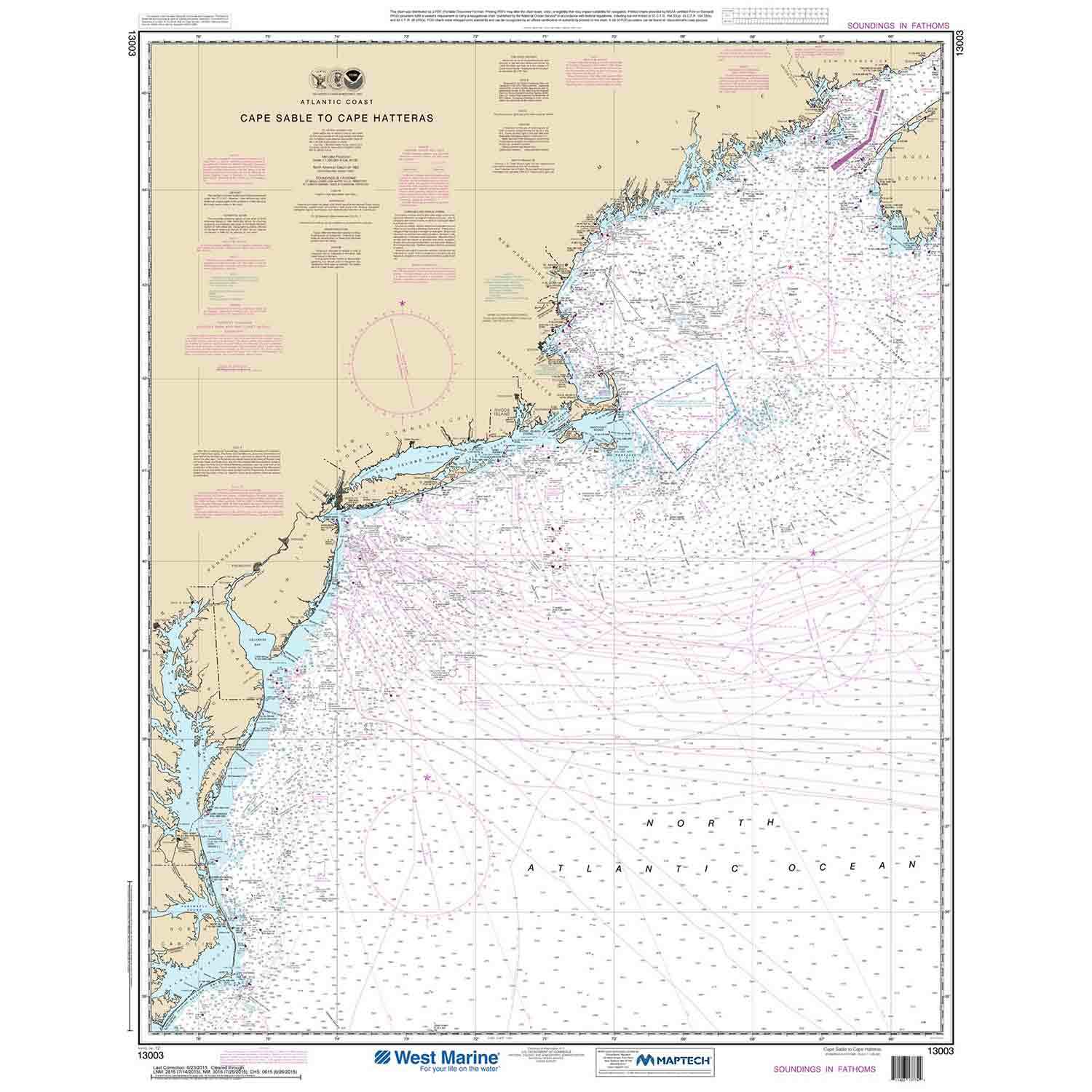 NOAA Maptech® NOAA Recreational Waterproof Chart-Cape Sable to Cape ...