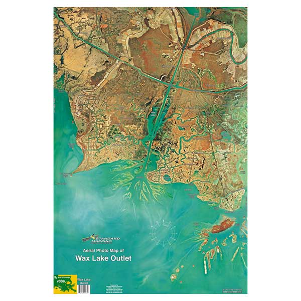 STANDARD MAPPING SERVICE Wax Lake Outlet, Louisiana Laminated Map