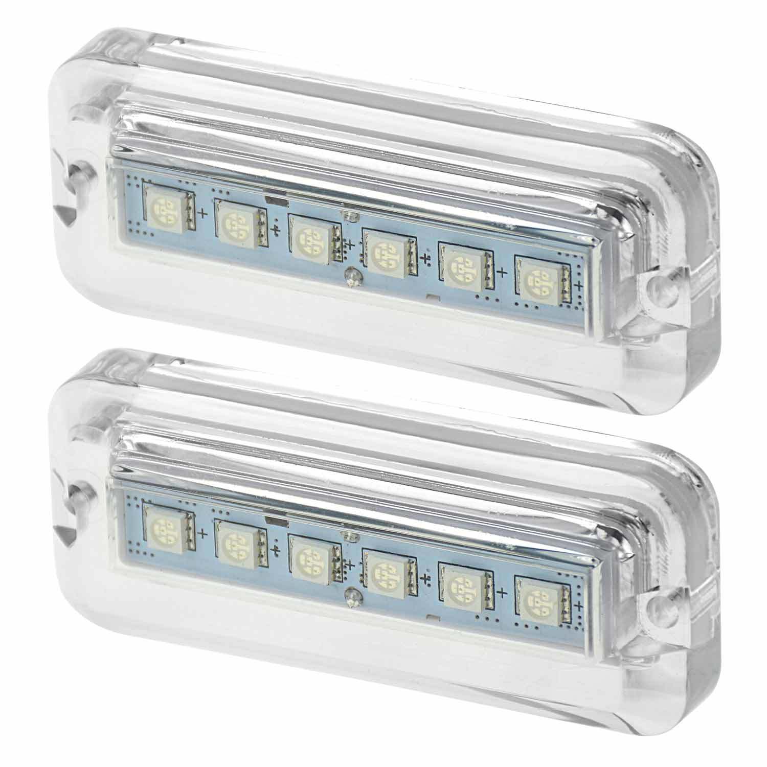 SEAVOLT Rectangular Six LED Underwater Light, Blue, 2-Pack
