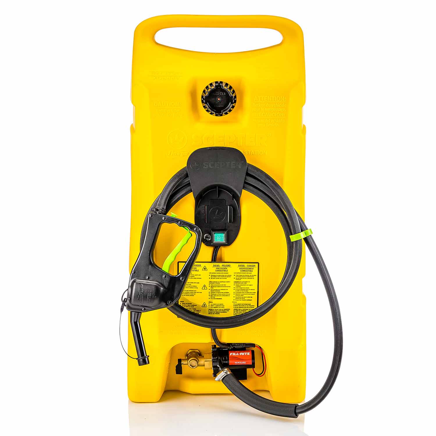 SCEPTER 14 Gallon Powered Portable Diesel Fuel Tank with Extra Cables ...