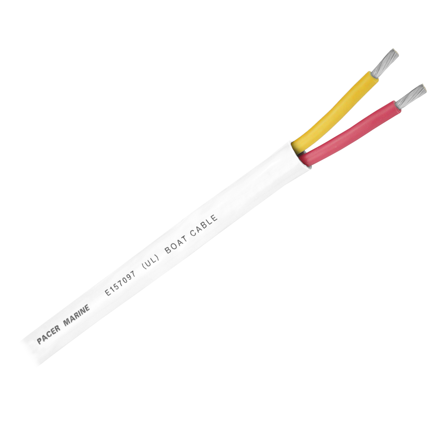PACER MARINE Tinned Copper Round Duplex Boat Cable, Red/Yellow
