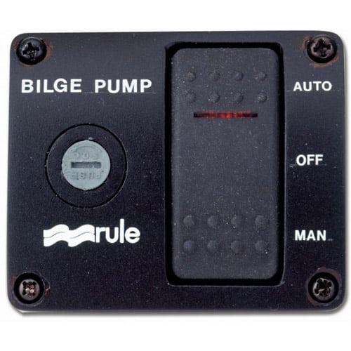 RULE INDUSTRIES Three-Way Rocker Panel Bilge Pump Switch
