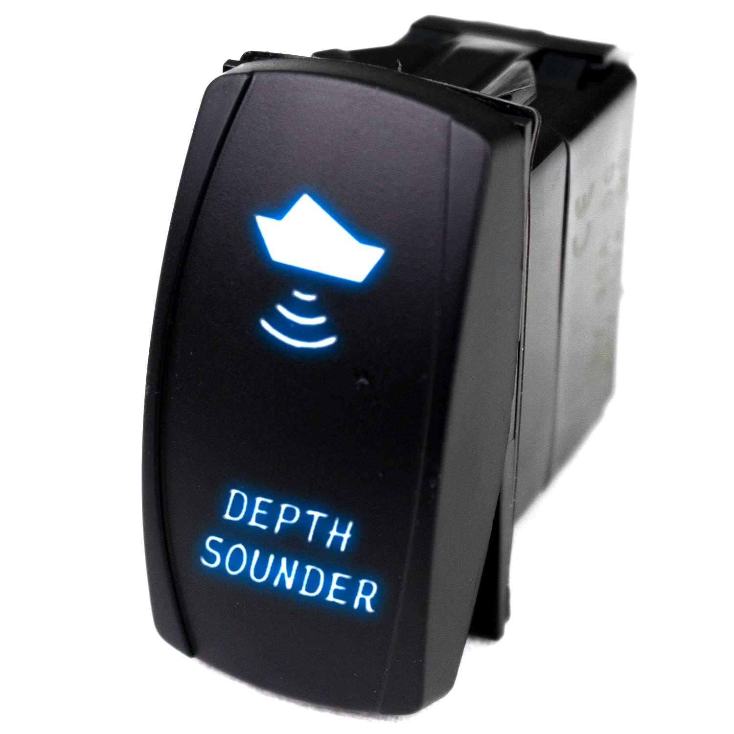 MARINE SPORT LIGHTING Logo Rocker Switch, Depth Sounder, Blue