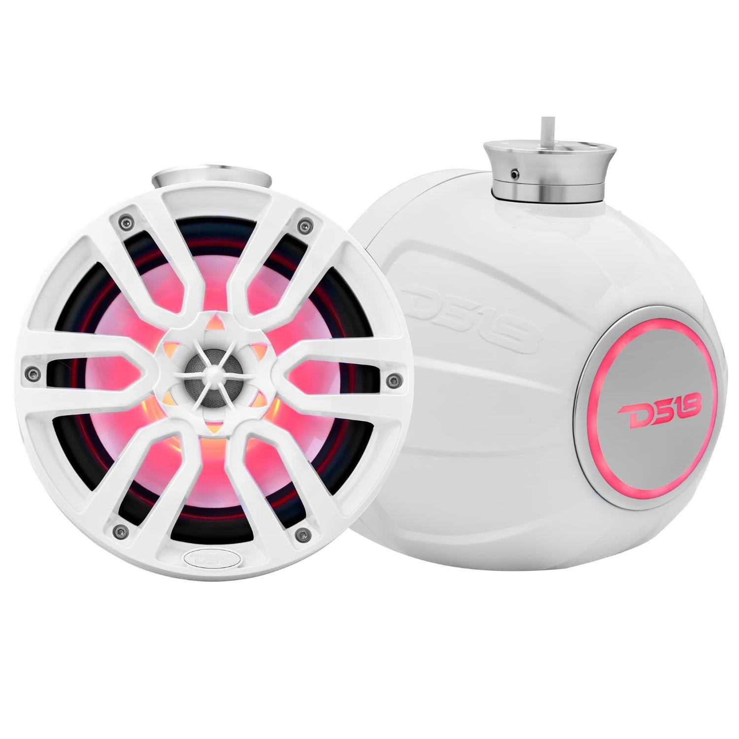 DS18 HYDRO 8" Short Marine Towers with Flat and Pole Mount , RGB LED ...