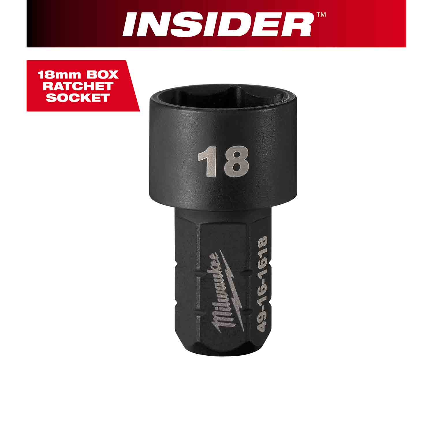 MILWAUKEE INSIDER™ Box Ratchet Socket 6 Point 18mm