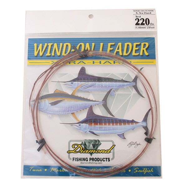 DIAMOND FISHING Wind-On Leader X-Hard, 220Lb, 25', Clear White