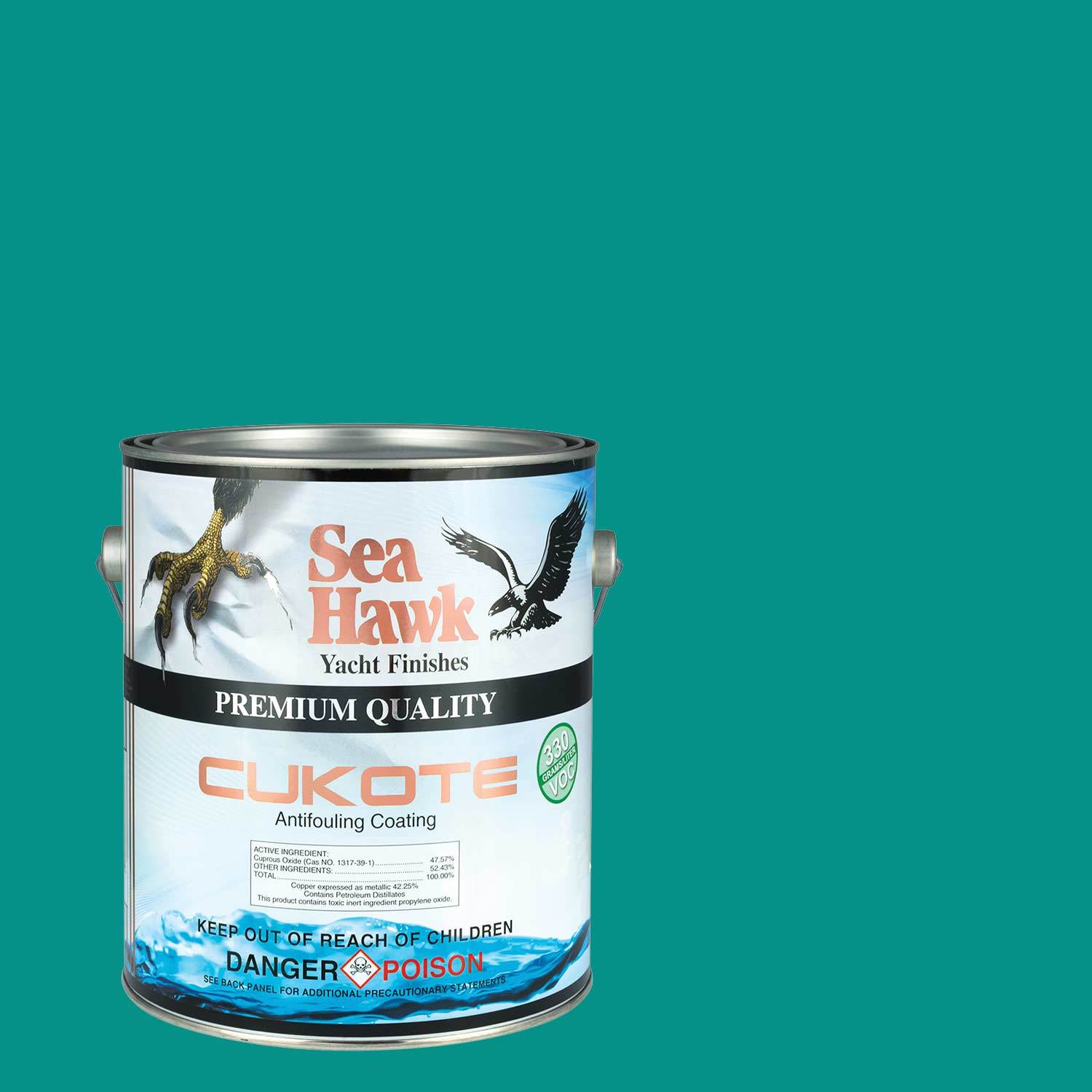 SEA HAWK Cukote Antifouling Paint, Teal, Gallon
