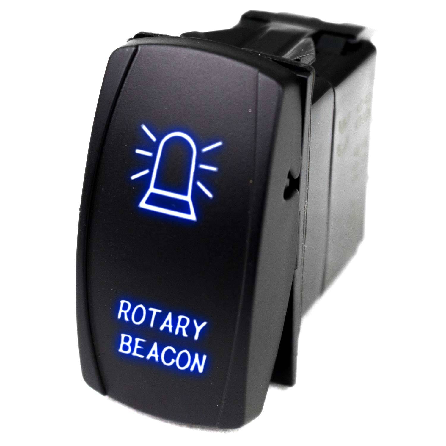 MARINE SPORT LIGHTING Logo Rocker Switch, Rotary Beacon, Blue