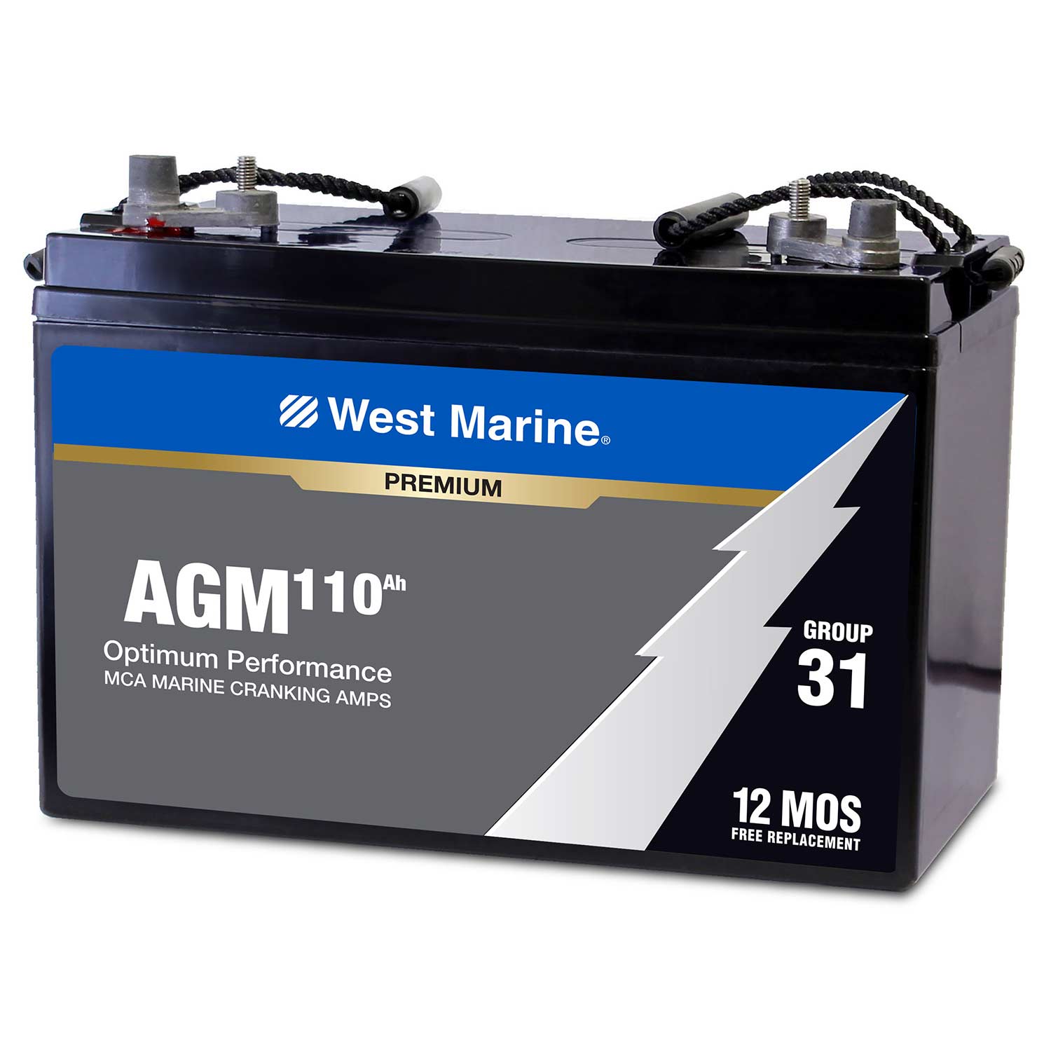 WEST MARINE Group 31 Dual-Purpose AGM Battery, 110 Amp Hours