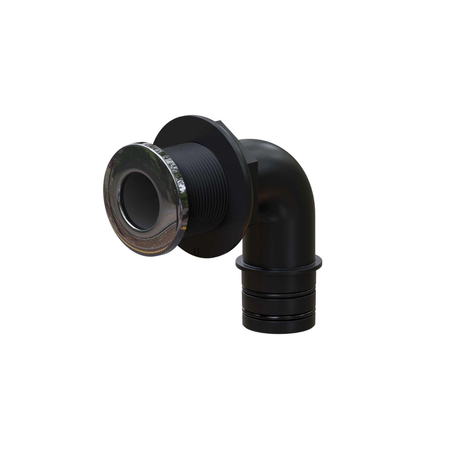 FLOW-RITE 1-1/2" Stainless, Elbow Thru-Hull, Qwik-Lok