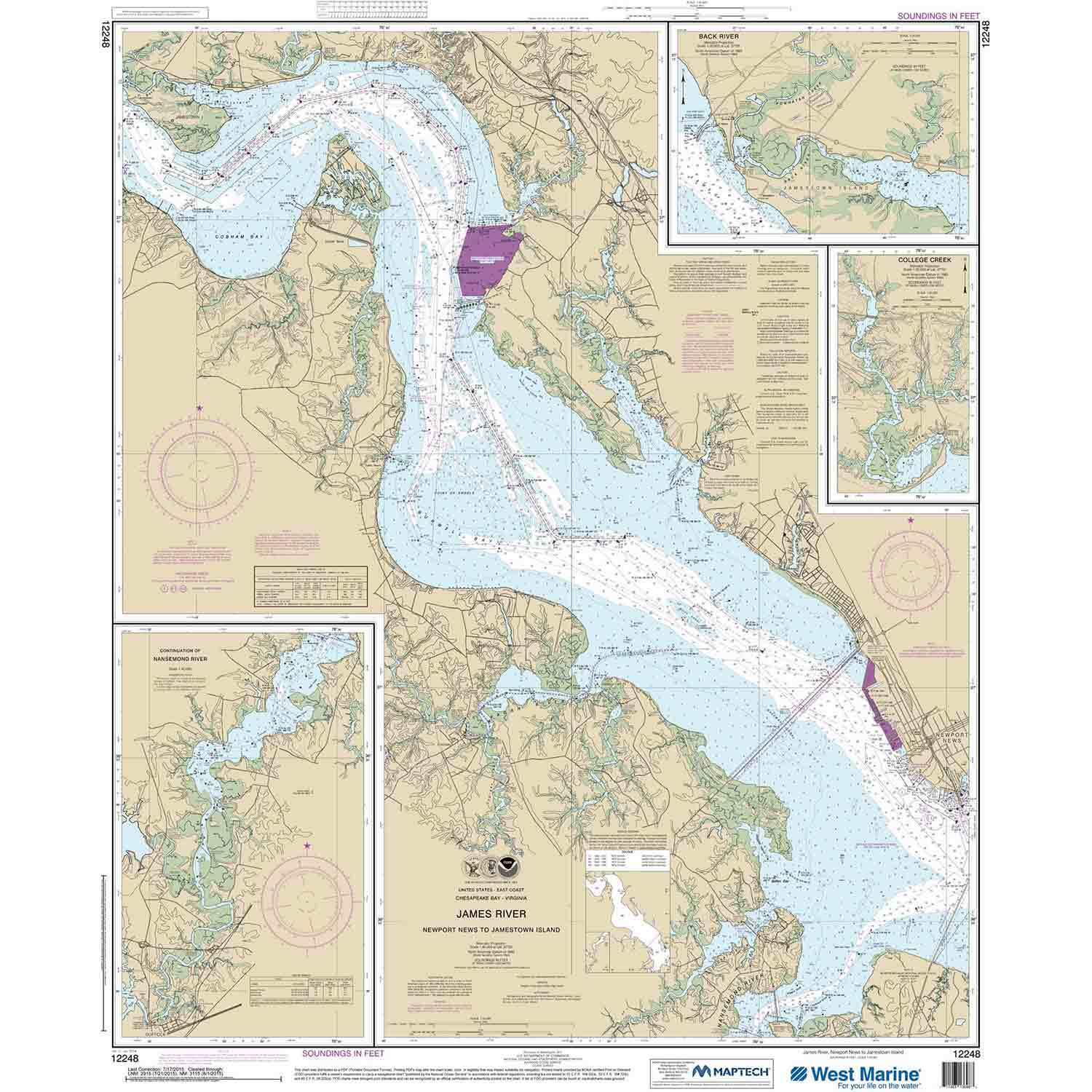 NOAA Maptech® NOAA Recreational Waterproof Chart-James River Newport ...
