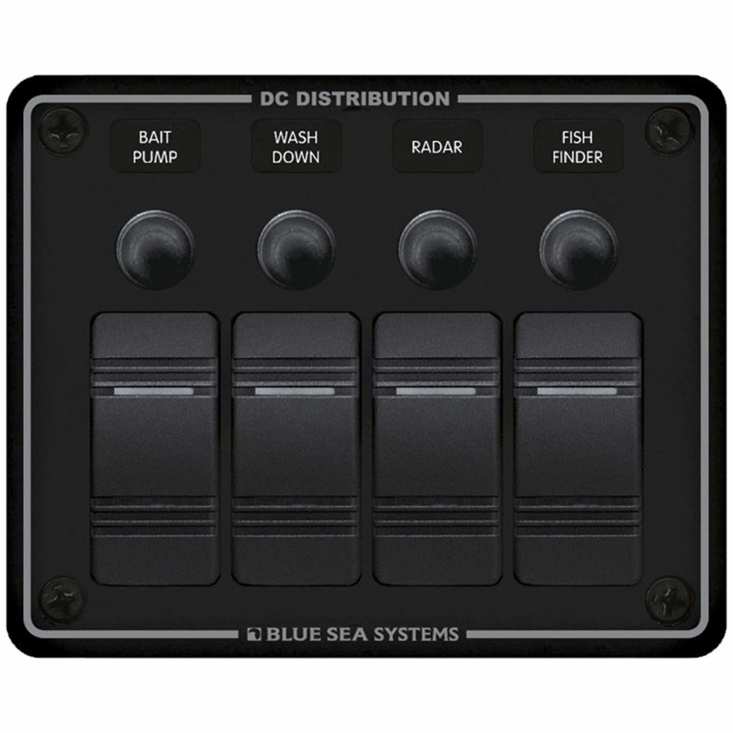 Blue Sea Water-Resistant 4-Position Circuit Breaker Panel