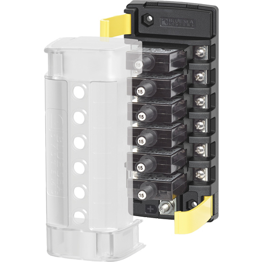 BLUE SEA SYSTEMS ST CLB Circuit Breaker Block, 6 Position Common Source ...