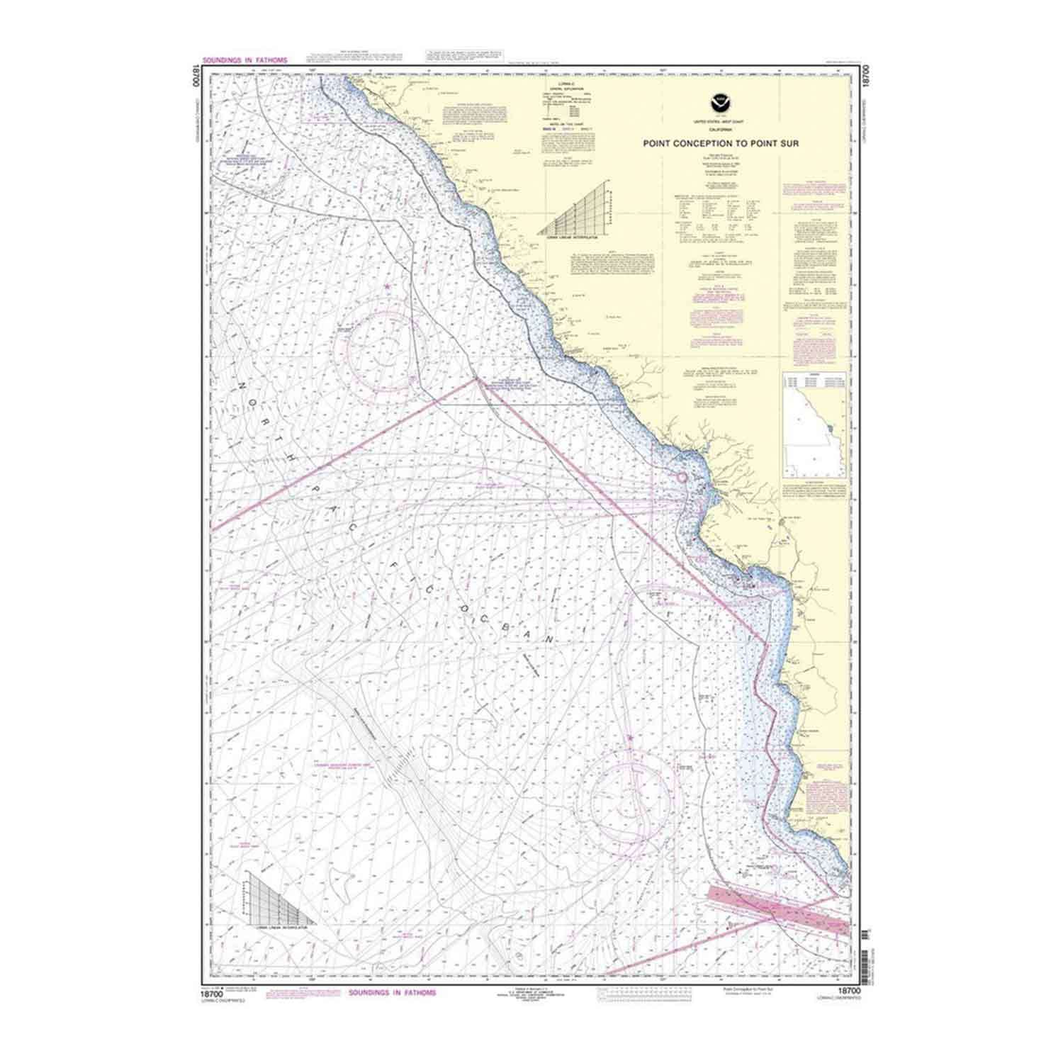 Recreational Waterproof Chart - Point Conception to Point Sur | West Marine
