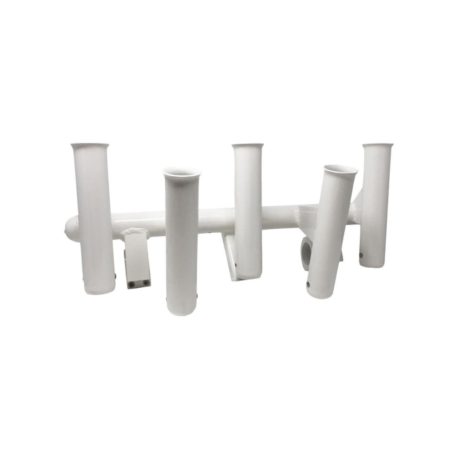 FISHMASTER 5 Rod Rocket Launcher Storage Rack with Universal Inserts, White