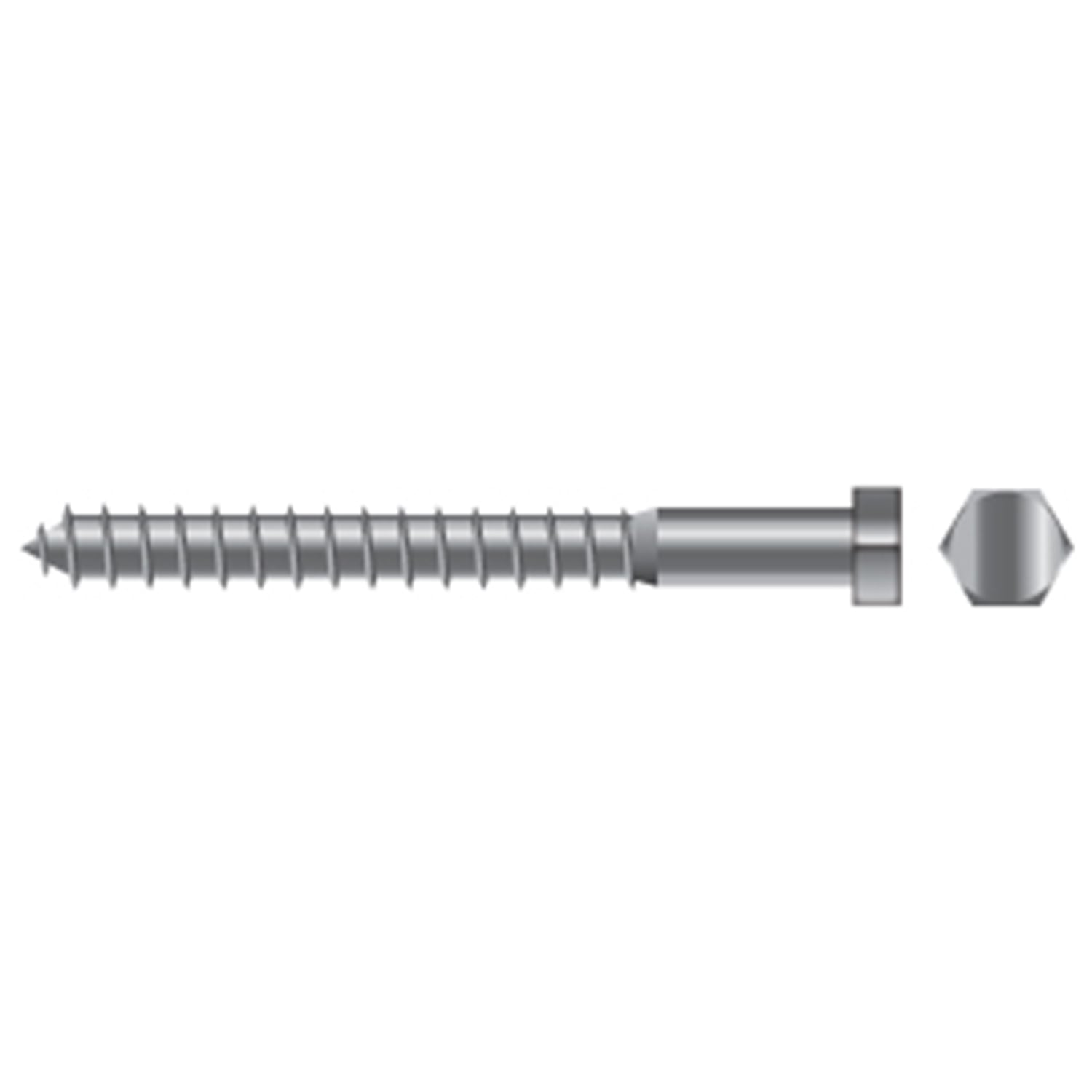 FASCO FASTENER 1/2" X 3" Stainless Steel Socket Lag Screws, 5-Pack