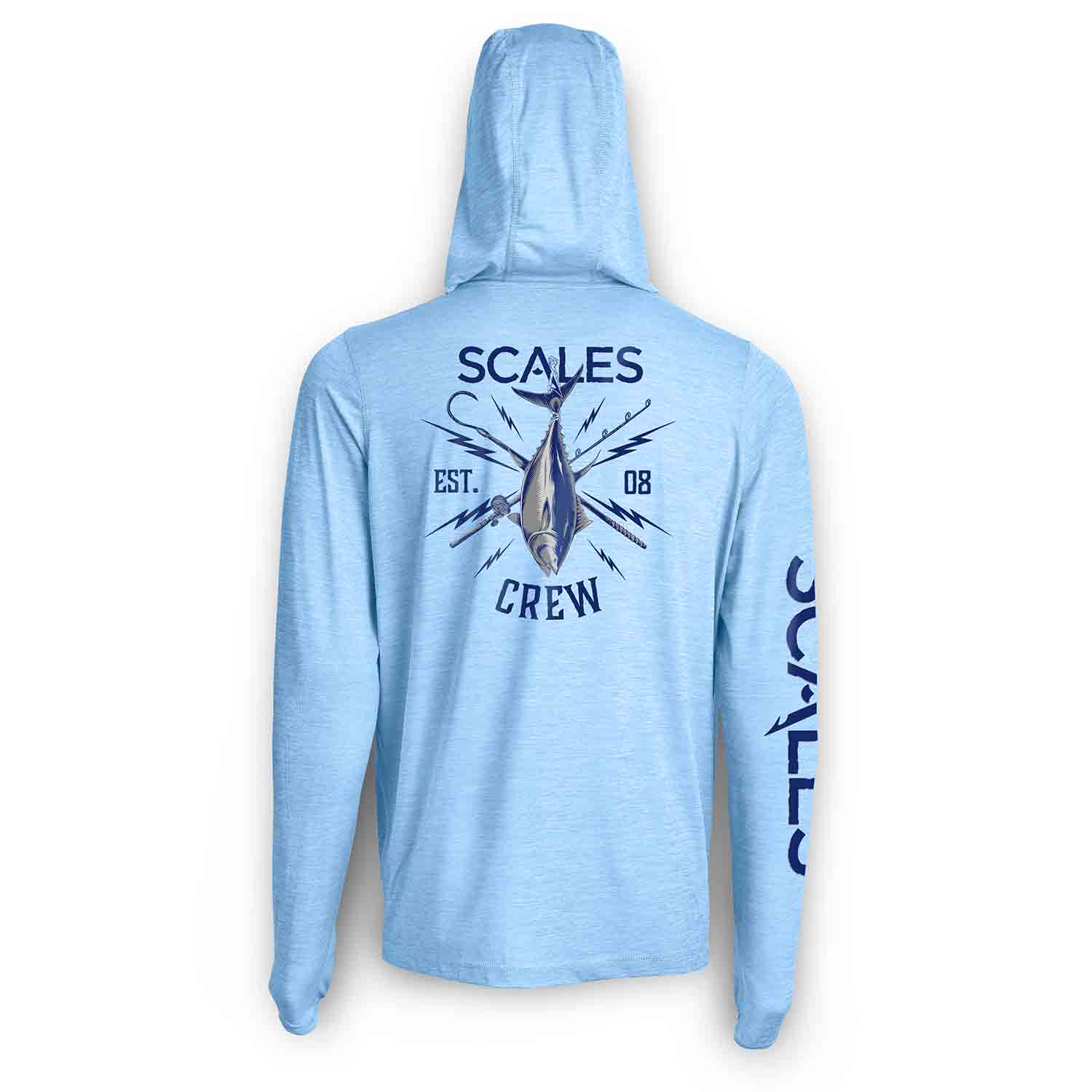 SCALES Men's Blue Gold Chasing Latitudes Premium Hooded Shirt