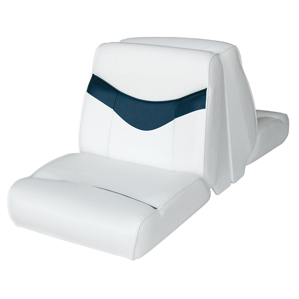 WISE SEATING Bayliner Lounge Seat Top, White/Blue