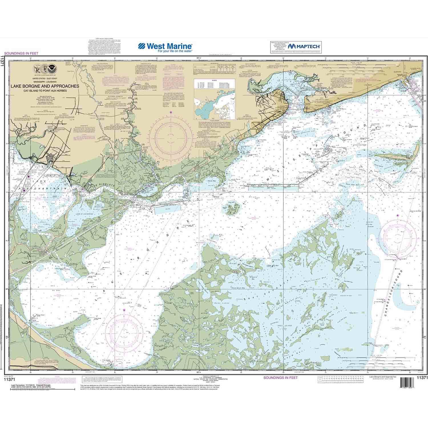 NOAA Maptech® NOAA Recreational Waterproof Chart-Lake Borgne and ...