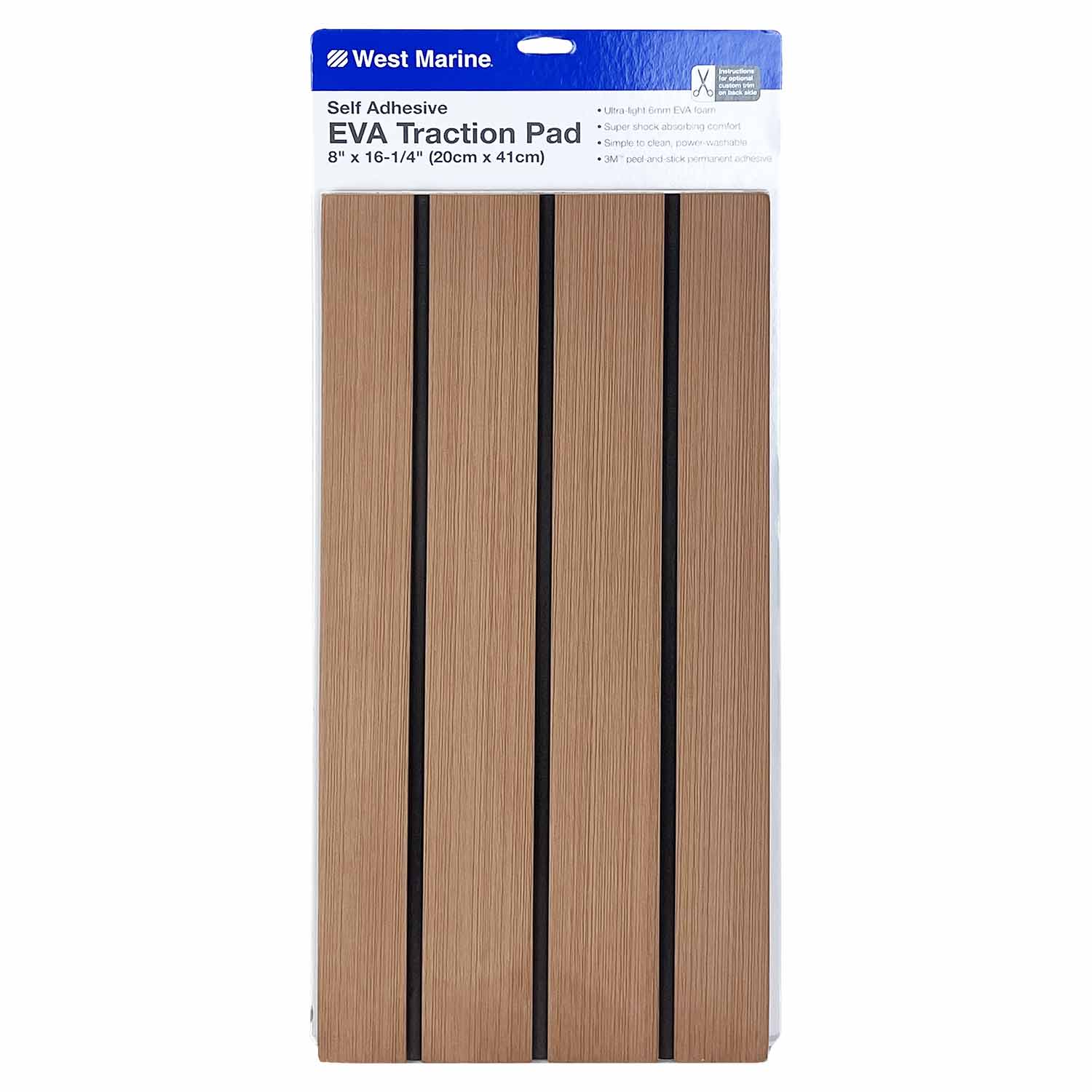 WEST MARINE EVA Foam Traction Pad Faux Teak 16.25" x 8"